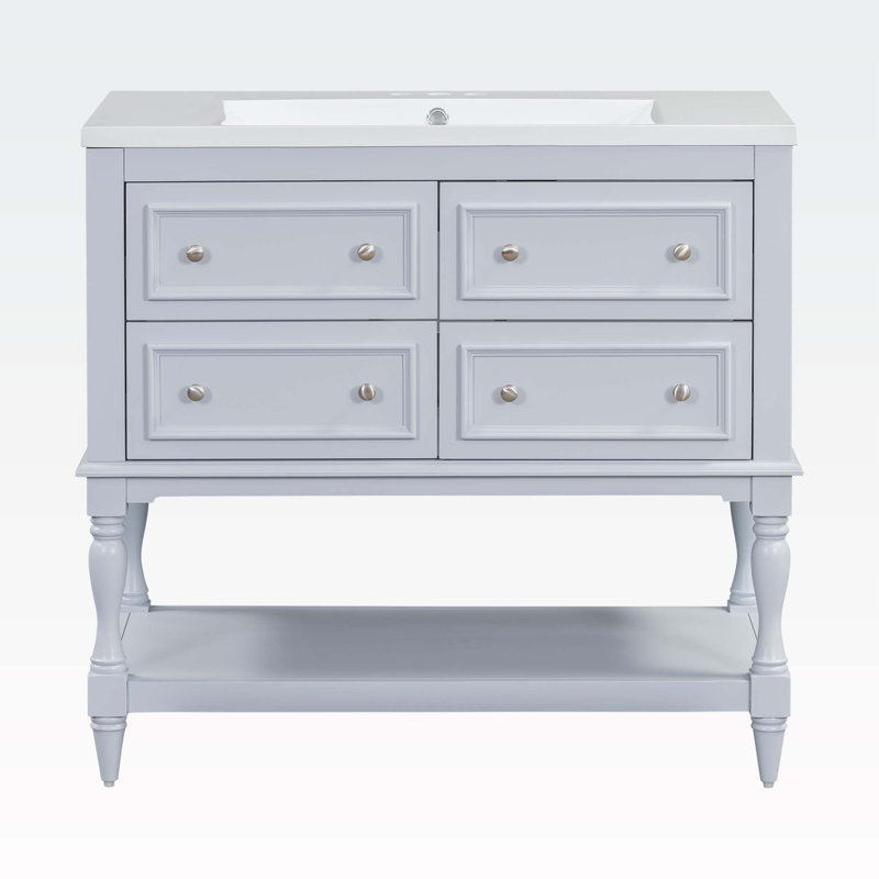 Canora Grey Tigan Wood+Resin Freestanding Bathroom Cabinet | Wayfair