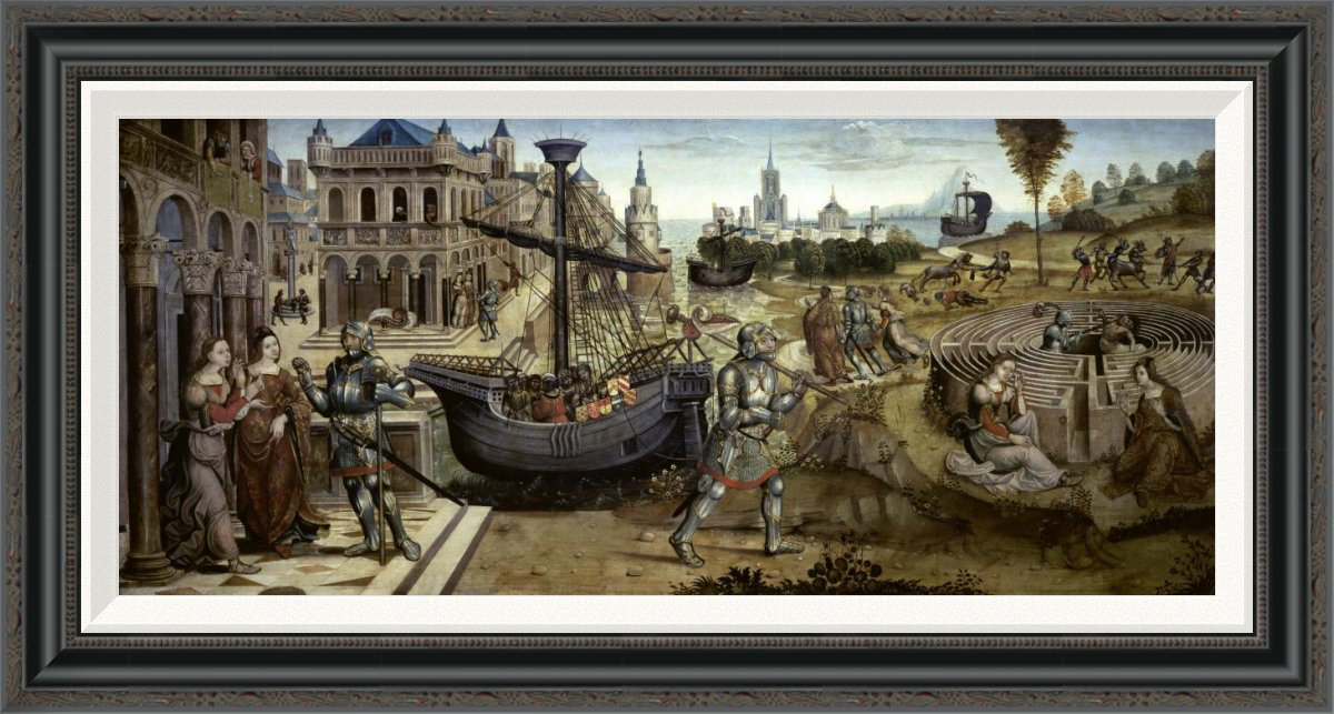 Global Gallery 'Theseus and the Minotaur' by Master of the Cassoni ...