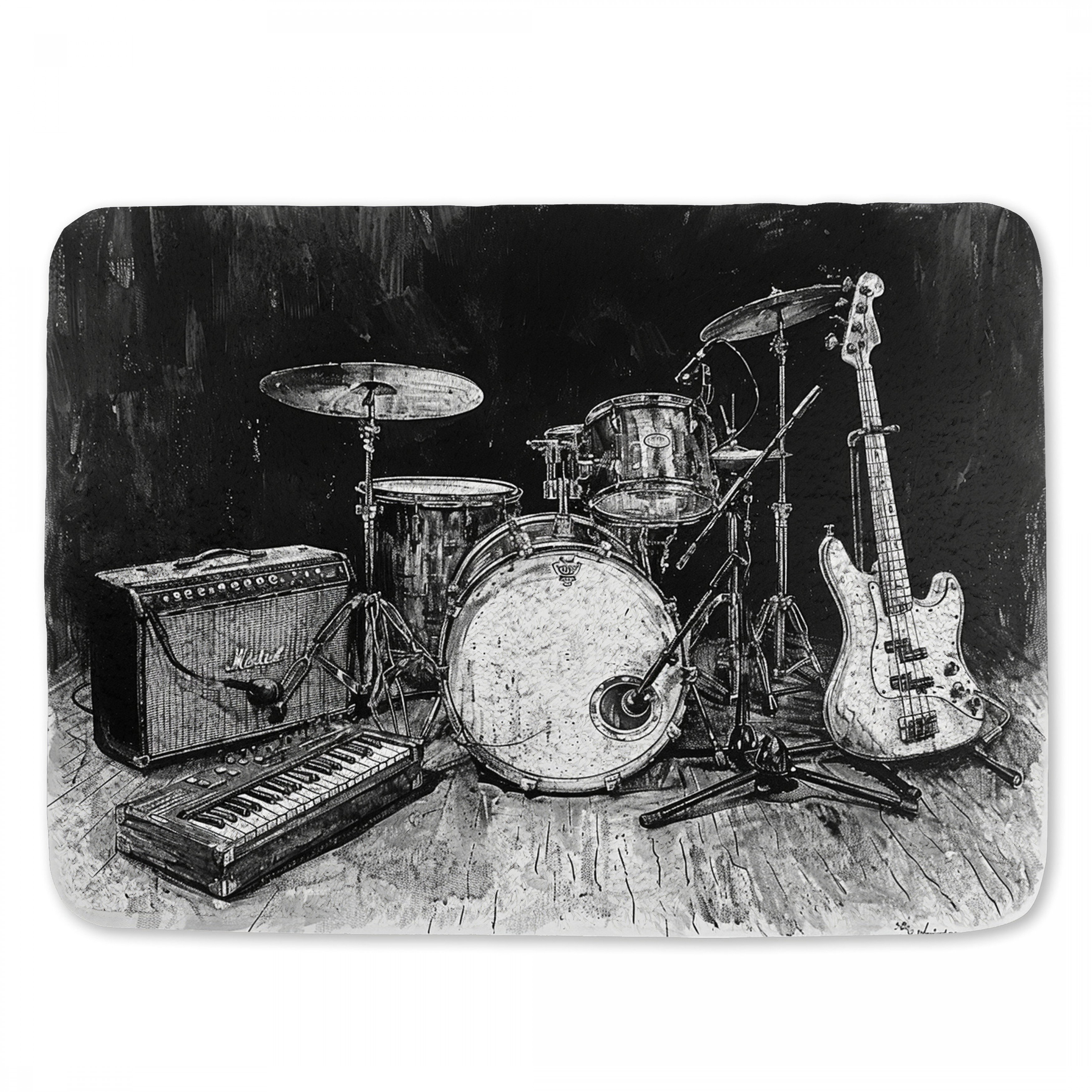 East Urban Home Music Instruments Bath Mat Music Bathroom Decor Rock ...