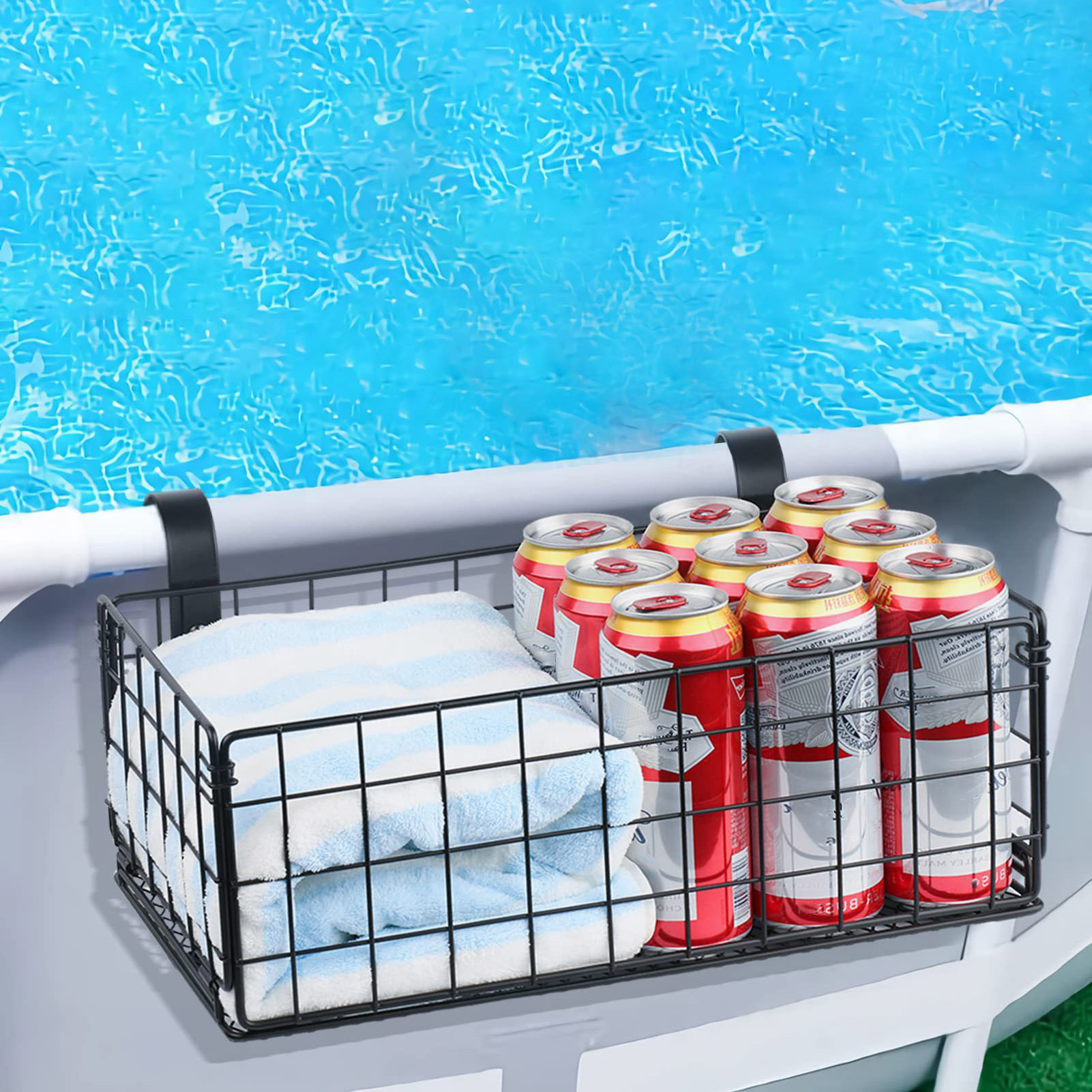 Rebrilliant Foldable Pool Storage Basket Hollow Out Drainage Large ...