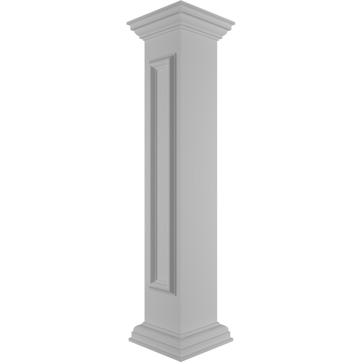 Ekena Millwork Corner Newel Post with Panel, Flat Capital, & Base Trim ...