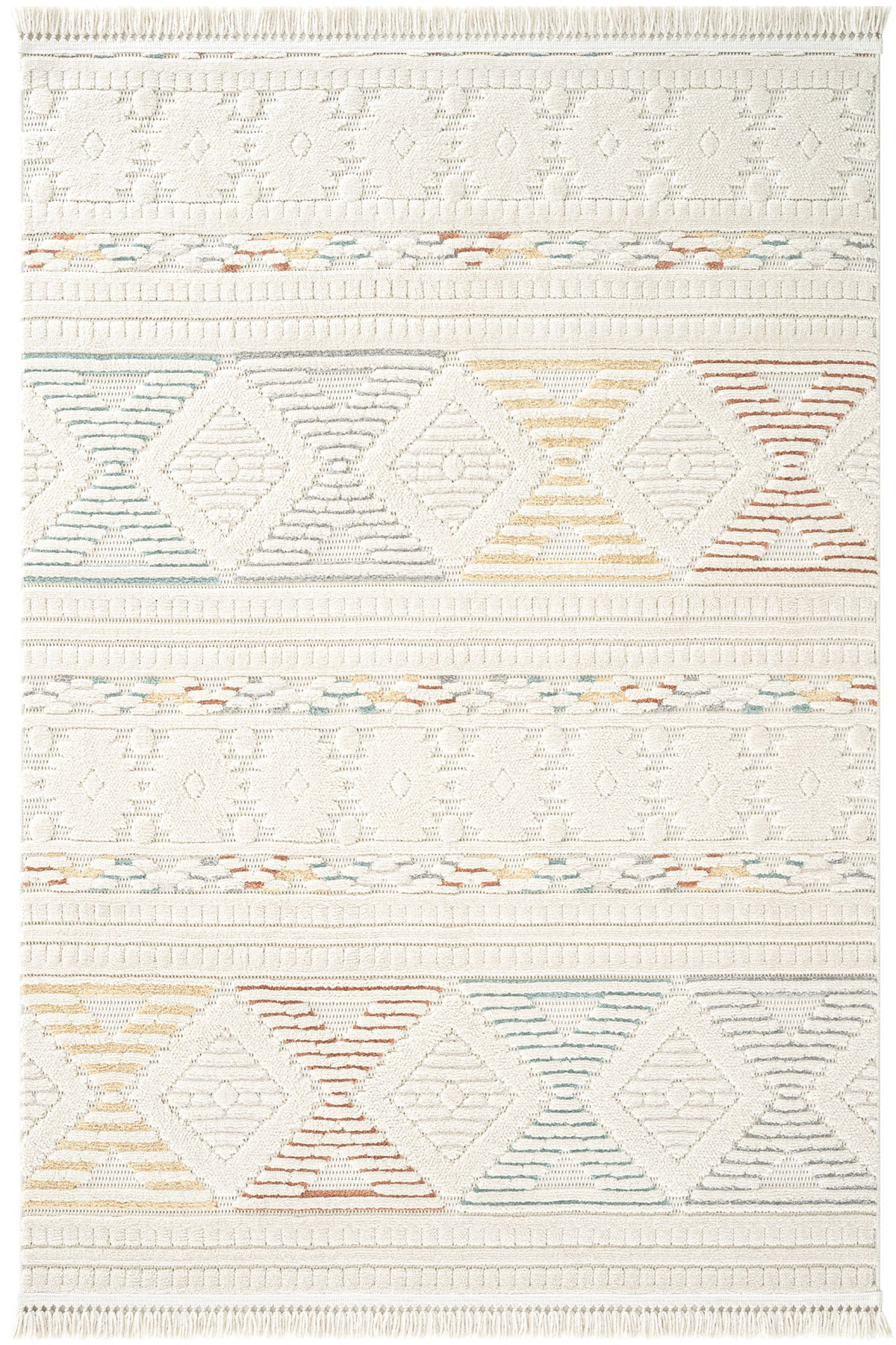 Dakota Fields Harmony Multi Cream Soft Textured Modern Cut Pile Rug ...
