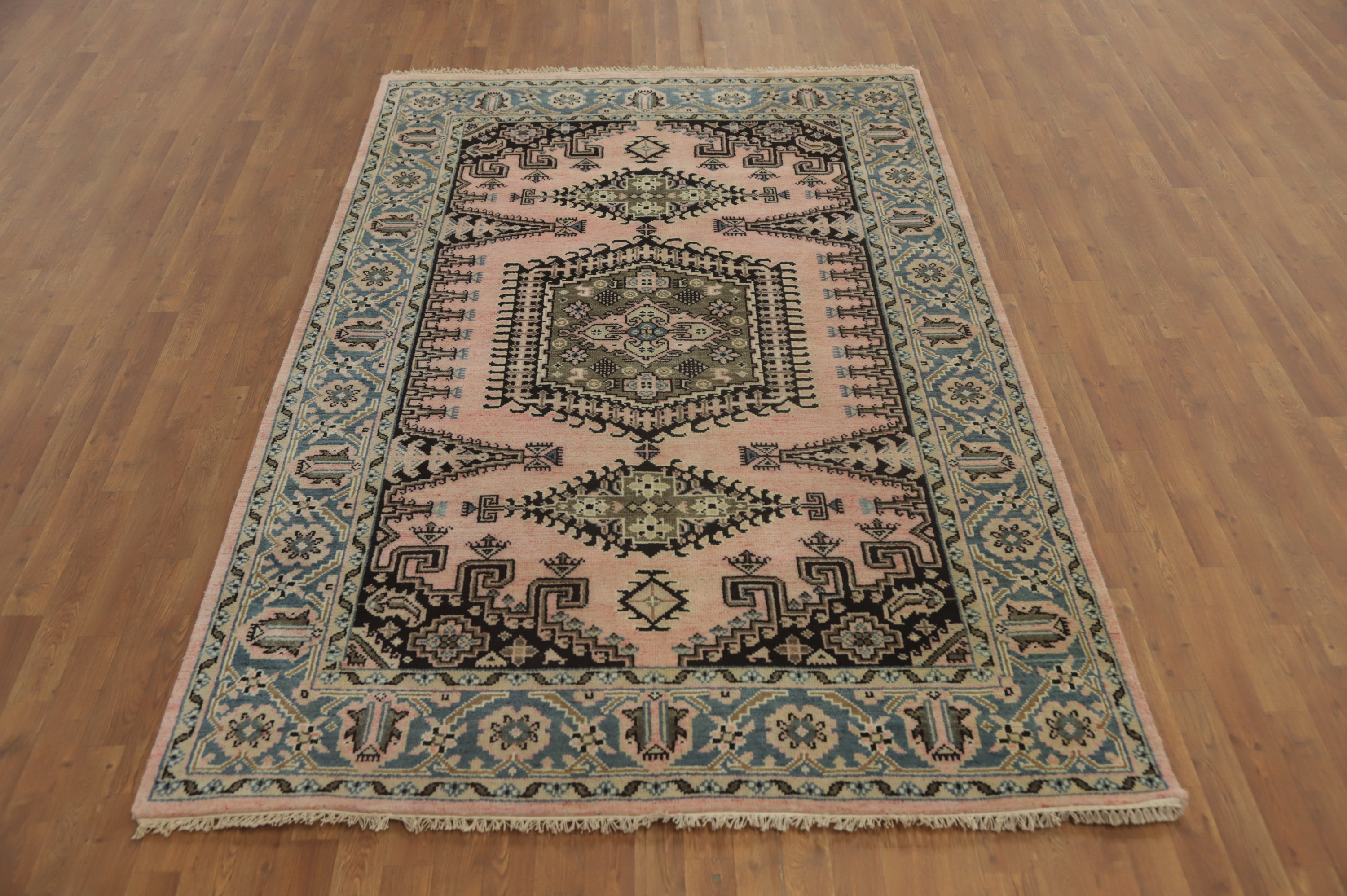 Bloomsbury Market Pink Geometric Traditional Indian Area Rug 6x9 | Wayfair