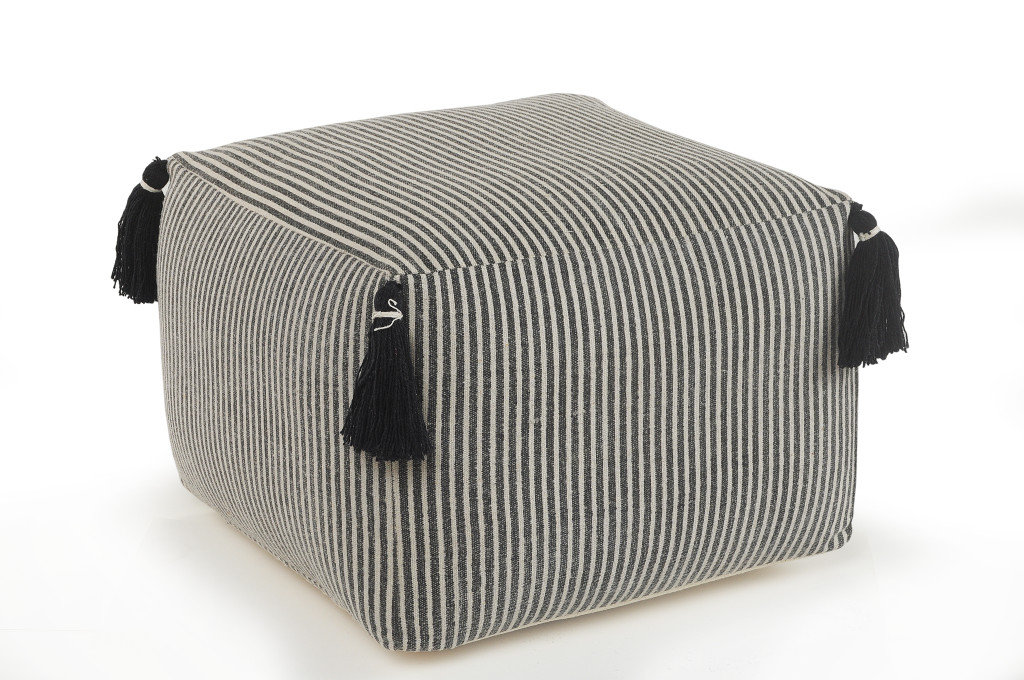 Dakota Fields 18" Gray 100% Cotton Ottoman | Wayfair