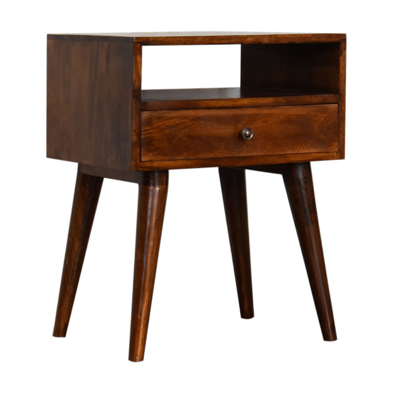 George Oliver Besender 1 - Drawer Solid Wood Nightstand in Chestnut ...