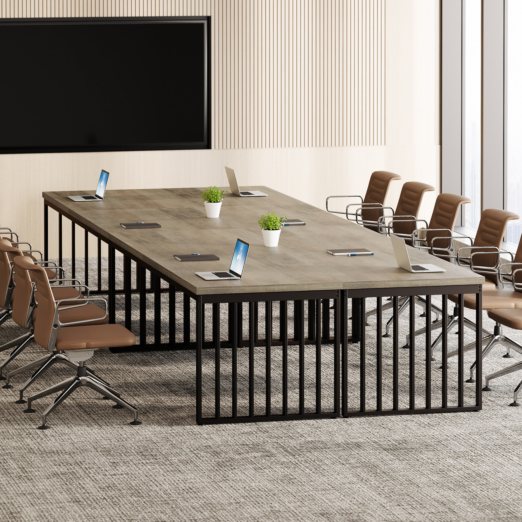 17 Stories Talan 78.74'' Rectangle Conference Table (Chairs not ...
