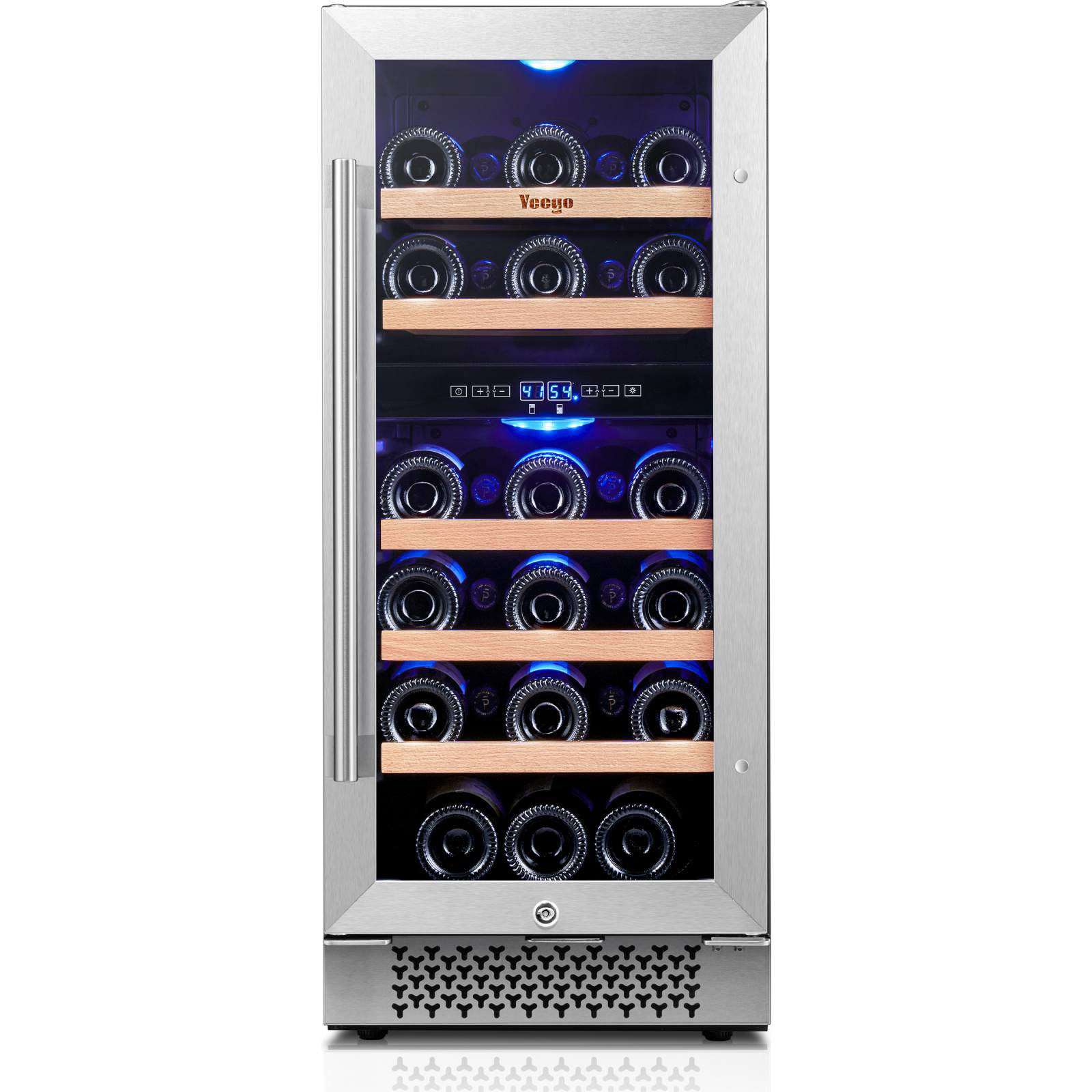 Yeego 28 Bottles 15" Dual Zone Wine Cooler Under Counter Compressor ...