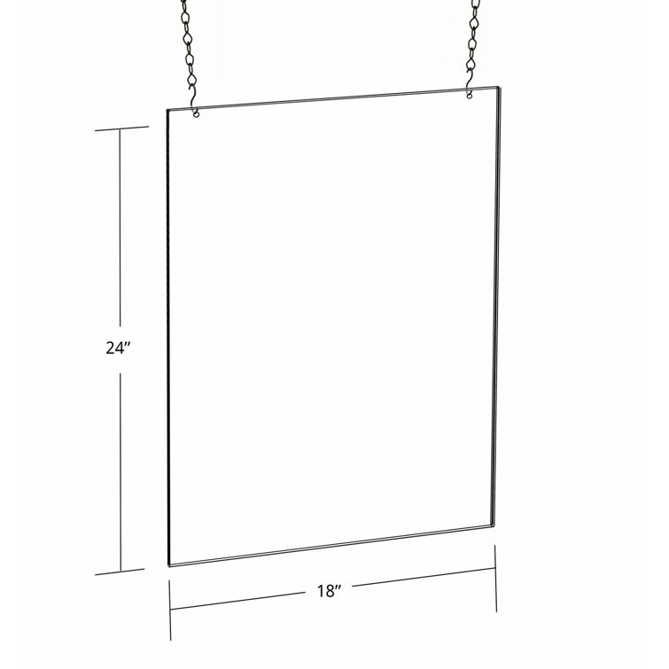 Azar Displays Clear Acrylic Hanging Ceiling Poster Frame 18" Wide X 24 ...