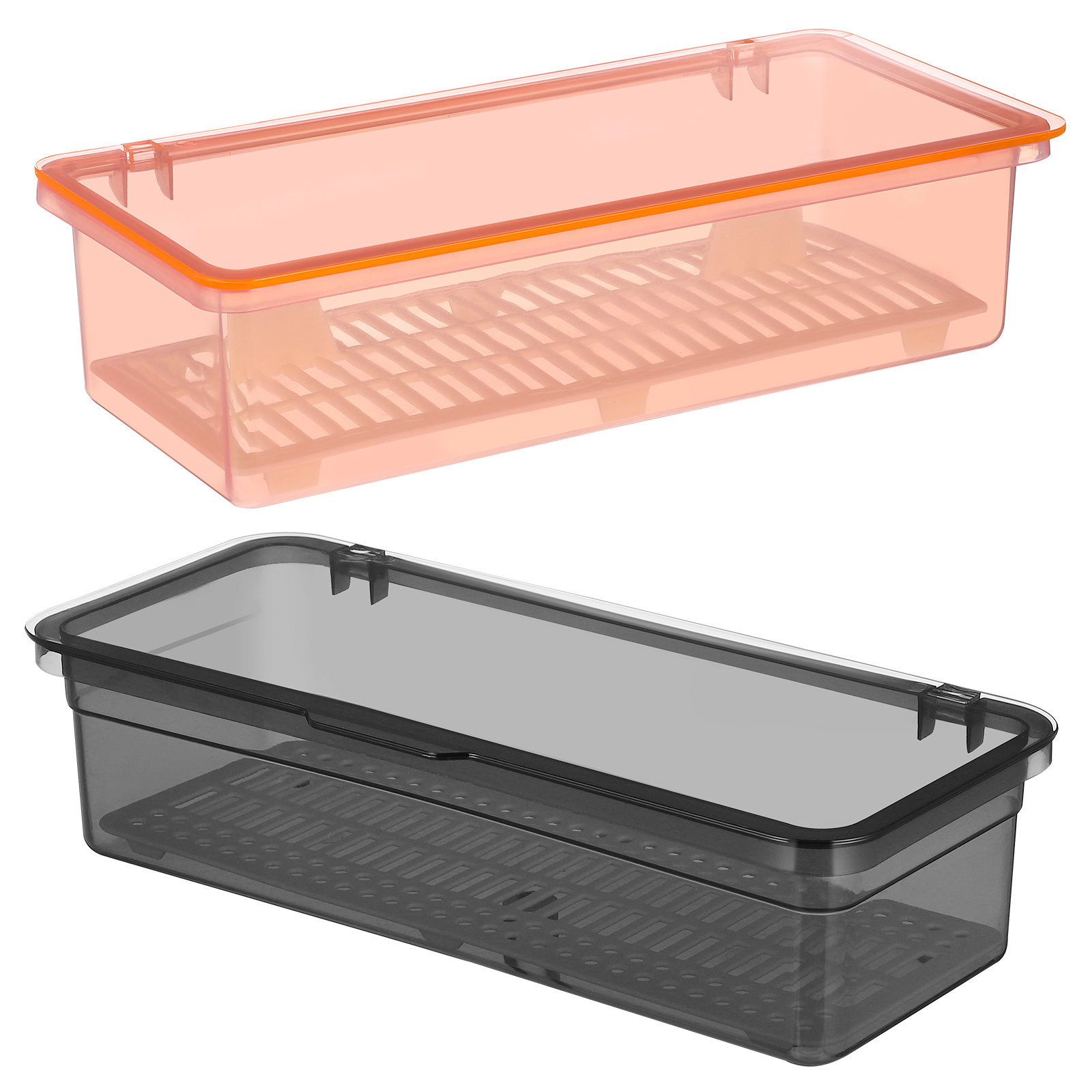 Prep & Savour 2Pcs Flatware Plastic Trays Storage Containers Boxes ...