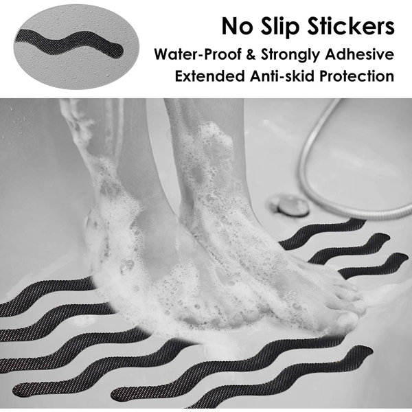 George Oliver Dorree Anti-Slip Shower Stickers 24 PCS Bathtub Strips ...
