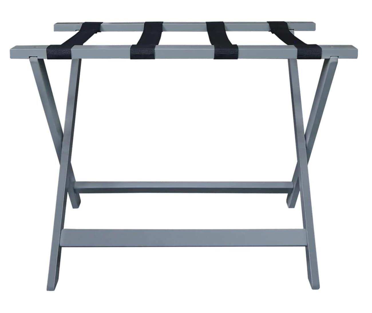 FULOFY Slate Gray Extra Wide Foldable Solid Wood Luggage Rack, Fully ...