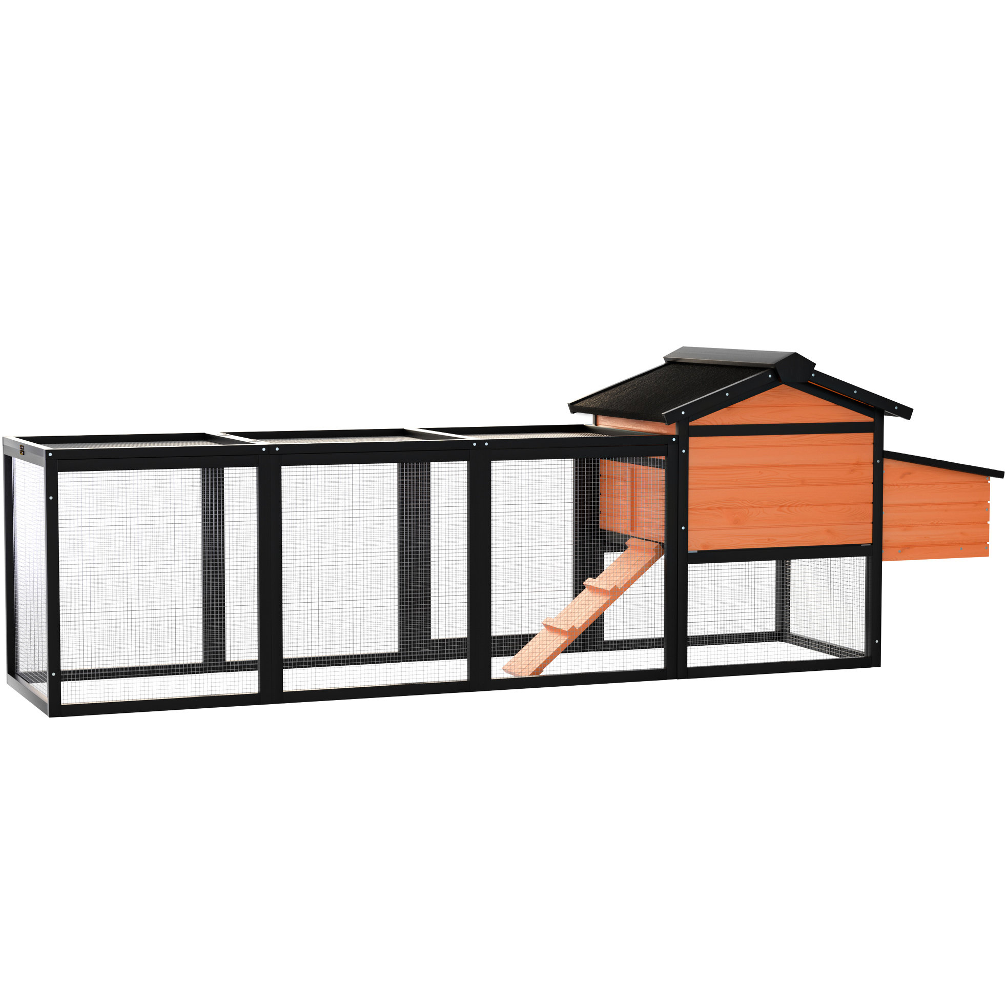 One Allium Way Large Outdoor Wooden Chicken Coop And Cage, Featuring ...