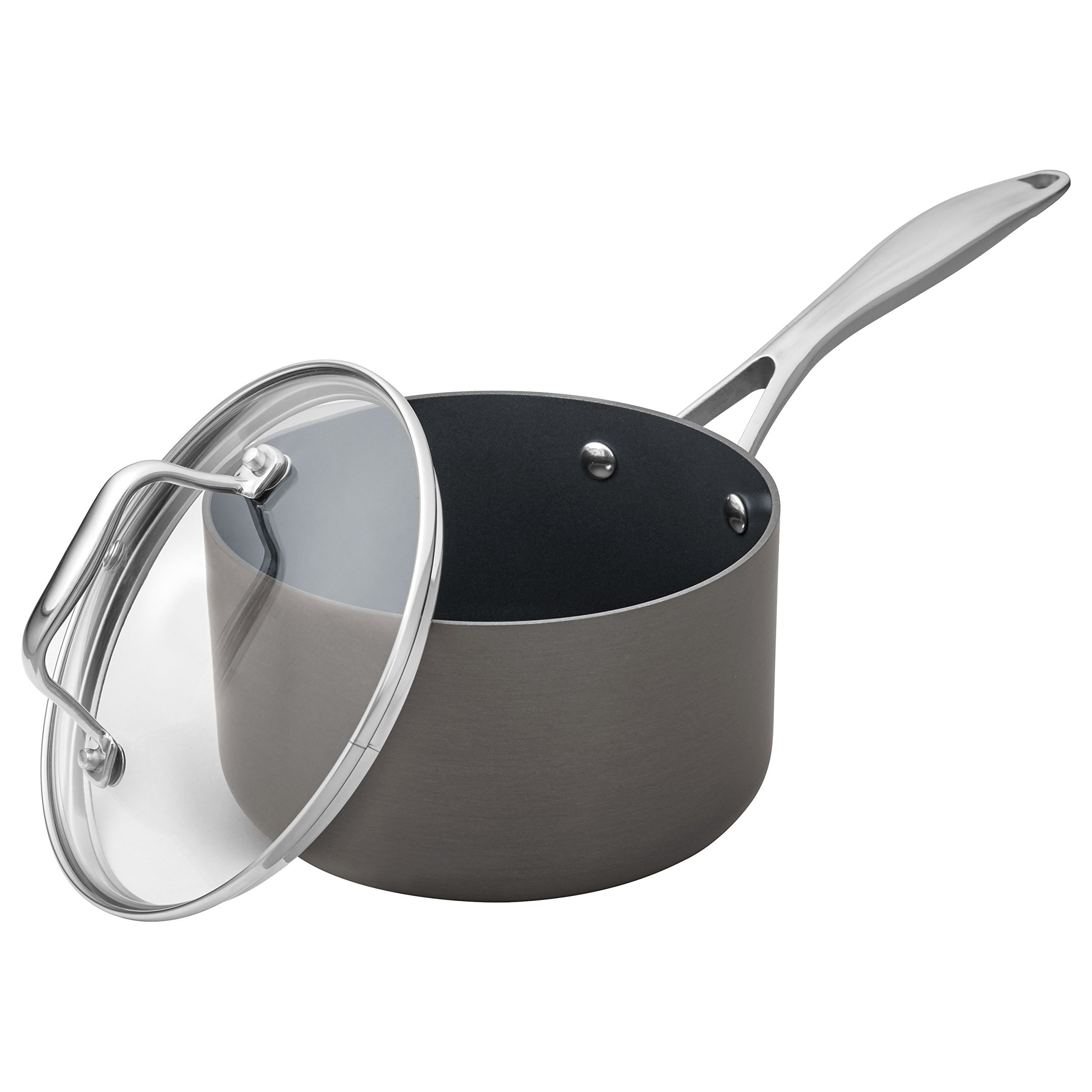 HENGANRUI Mini Sauce Pan With Lid, 2 Quarts, Hard-Anodized Non-Stick ...