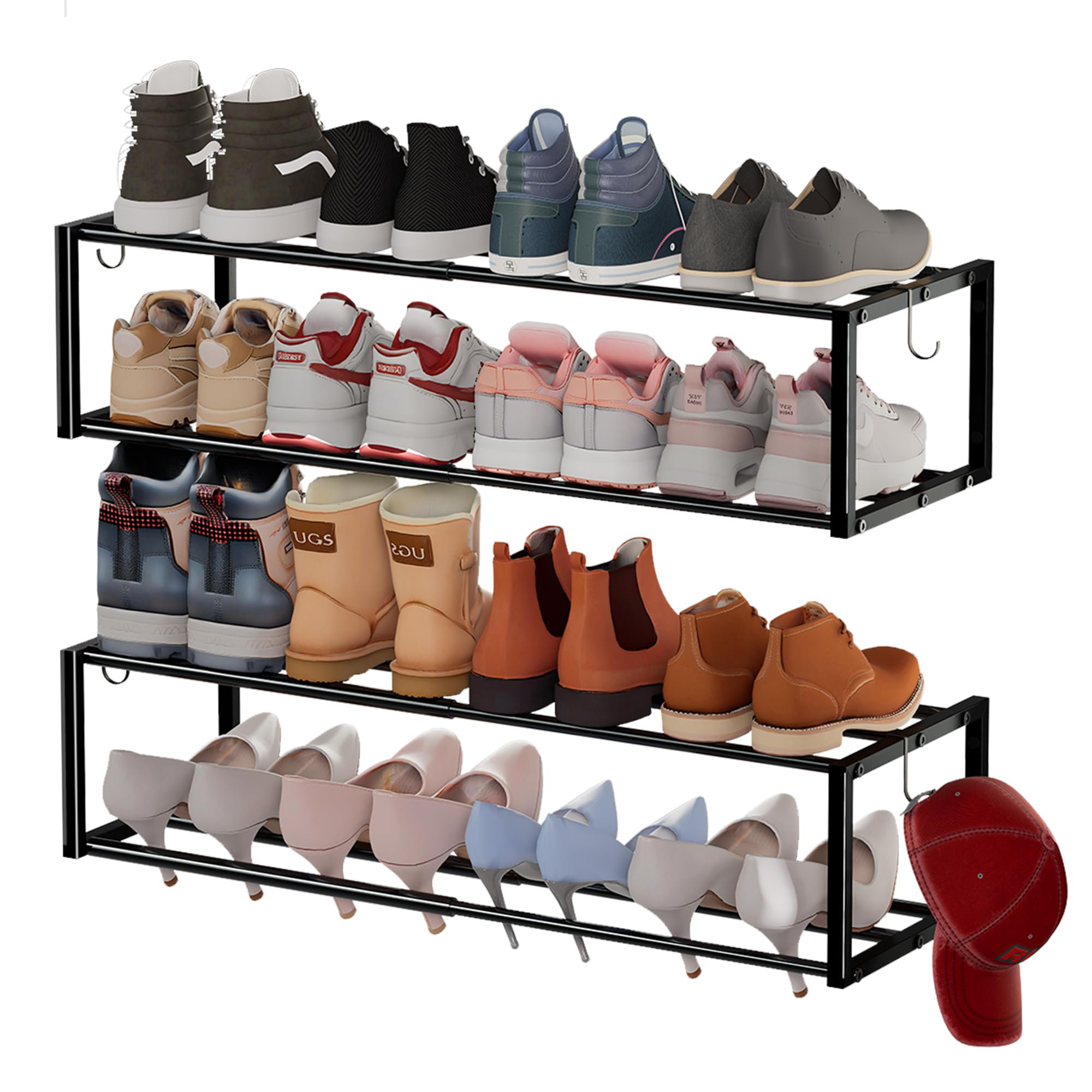 Latitude Run® 2 Pack Expandable Wall Mounted Shoe Rack | Wayfair