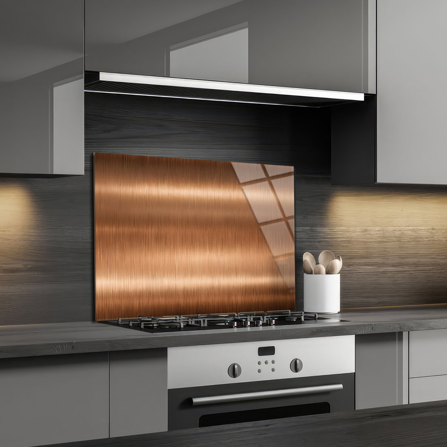 ARTEPERA Bronze Sheen Tempered Glass Backsplash Wall Art - Kitchen Wall ...