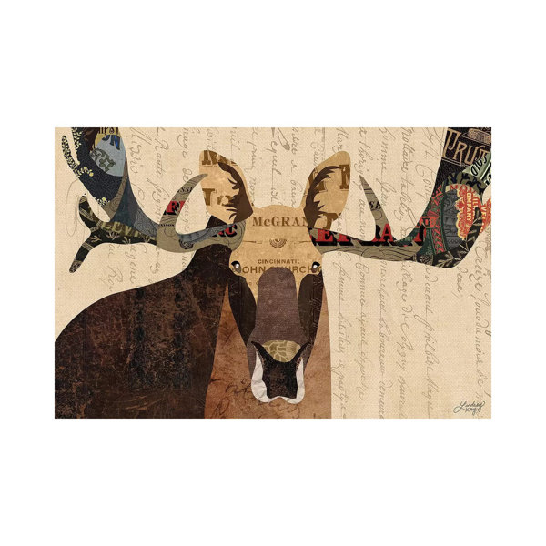 Alpen Home Moose Collage by LindseyKayCo - Wrapped Canvas Painting ...