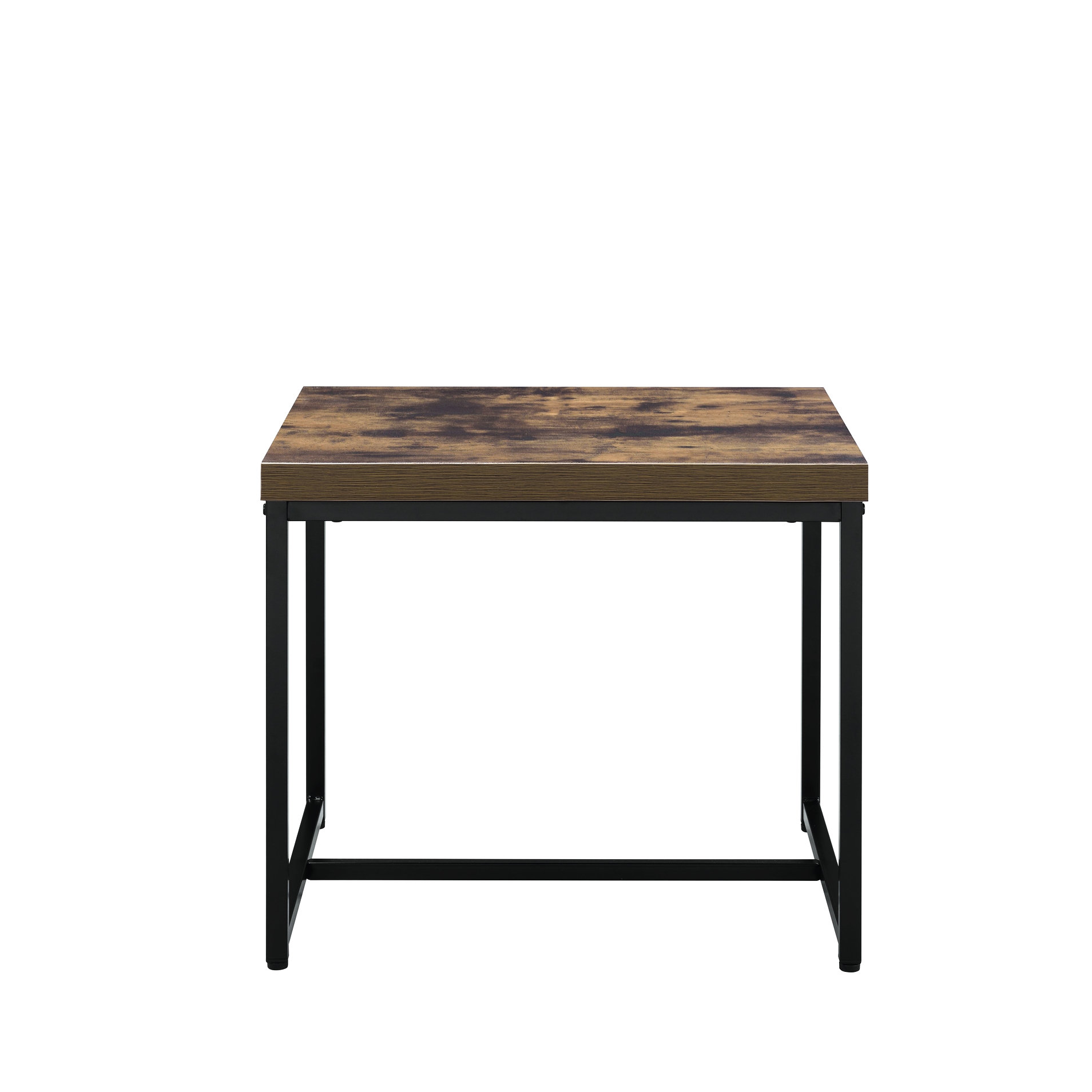 Latitude Run® Rectangular Weathered Oak Table With Black Crossbar ...