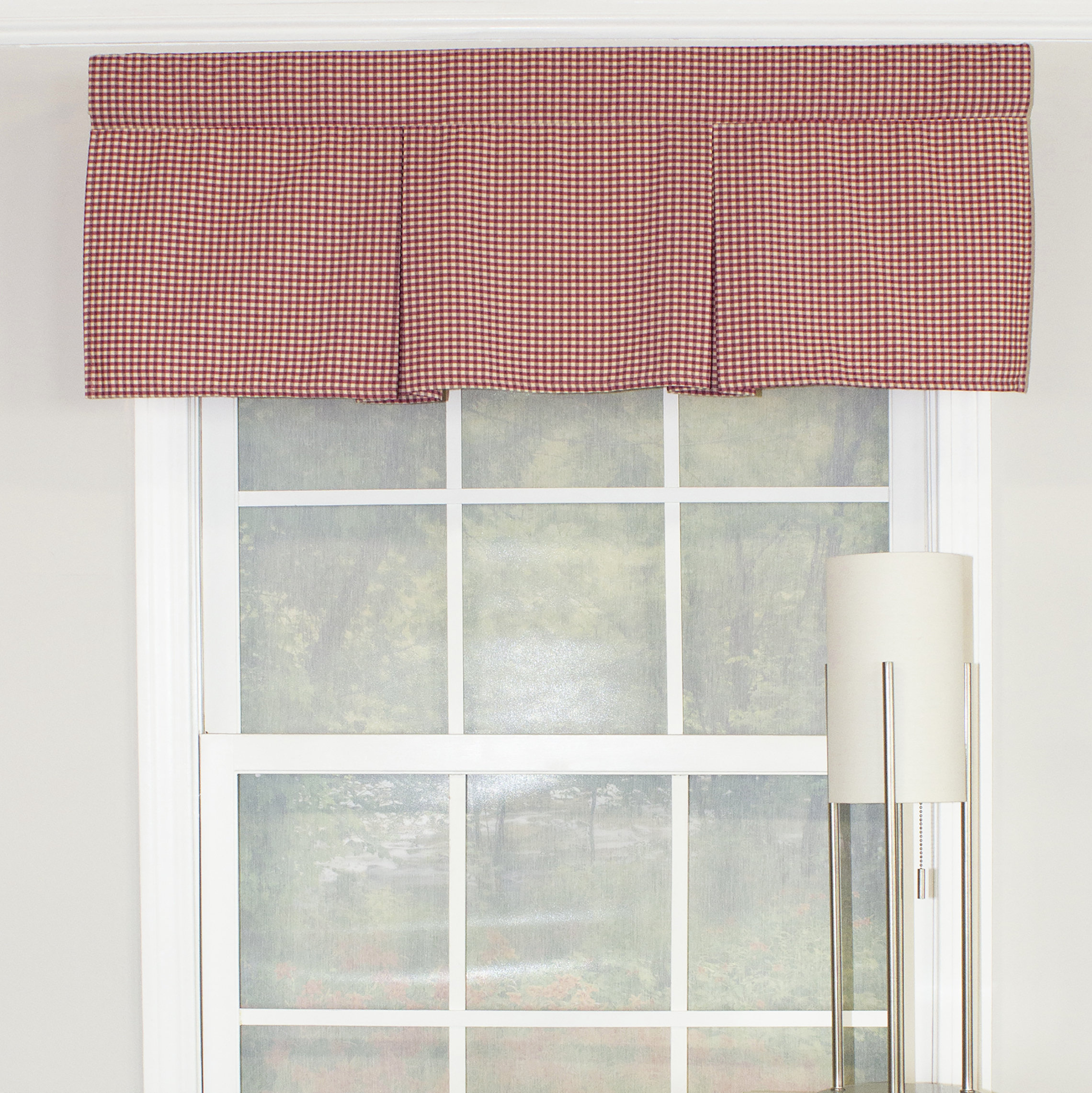 August Grove® Lutterworth Striped Cotton Tailored 42" Window Valance ...