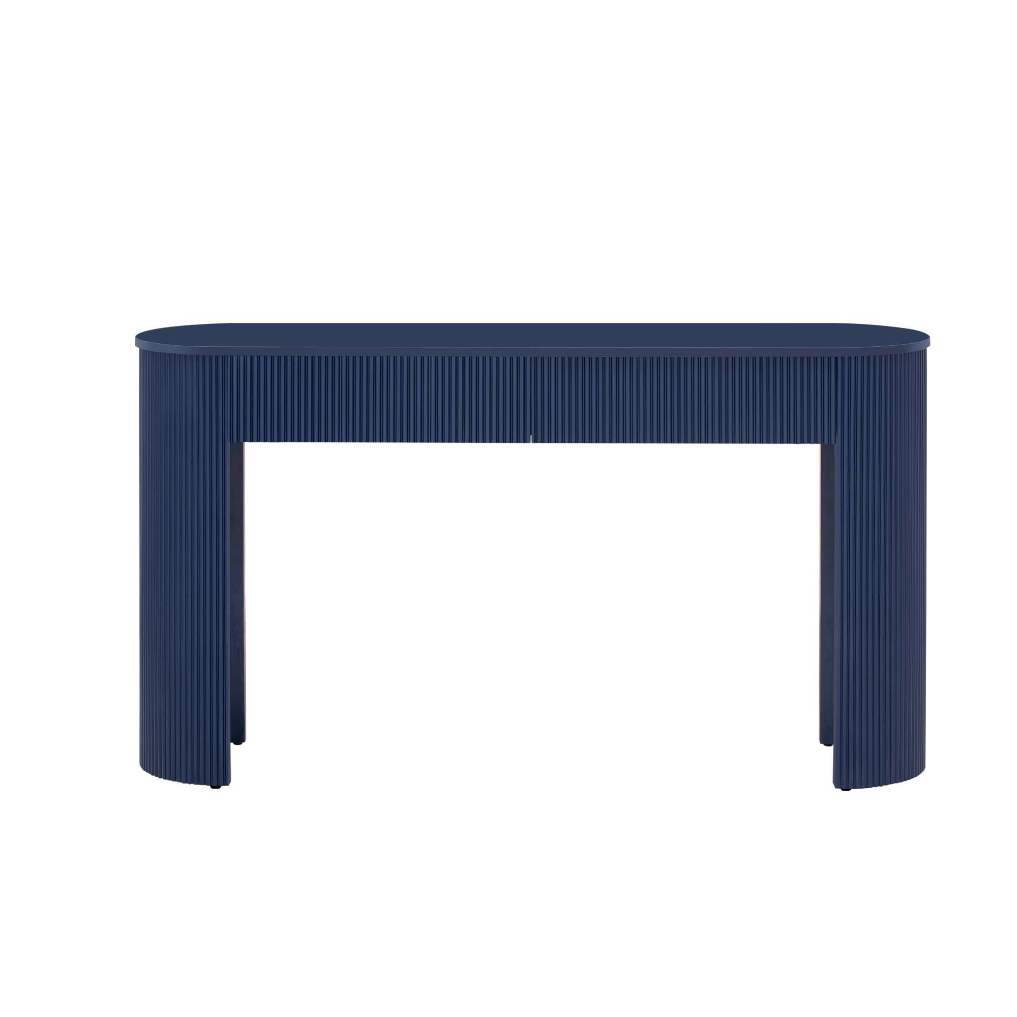 Latitude Run® Modern Console Table With Storage, Oval Top & 2 Drawers ...