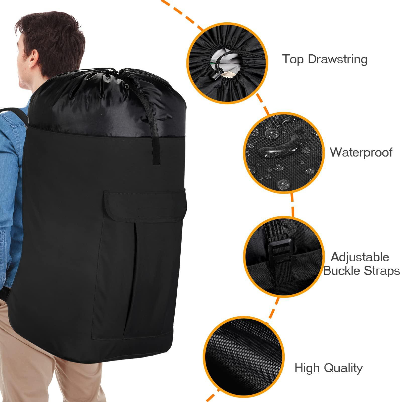 Rebrilliant Laundry Bag Backpack,115L Extra Large Travel Laundry Hamper ...