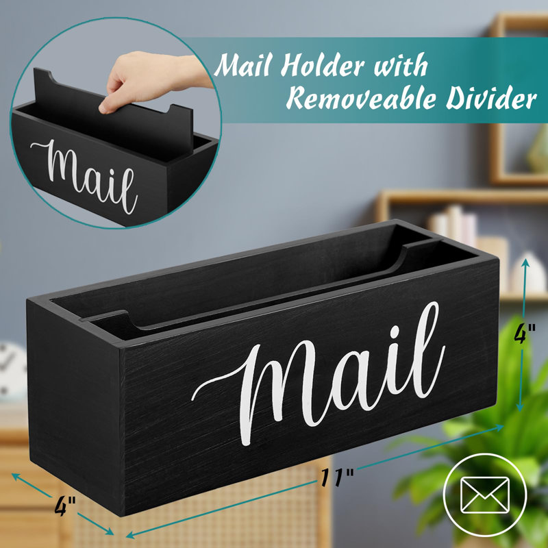 BOJUNTAN Mail Organizer, Mail Holder With 2 Slots, Mail Basket For Wall ...