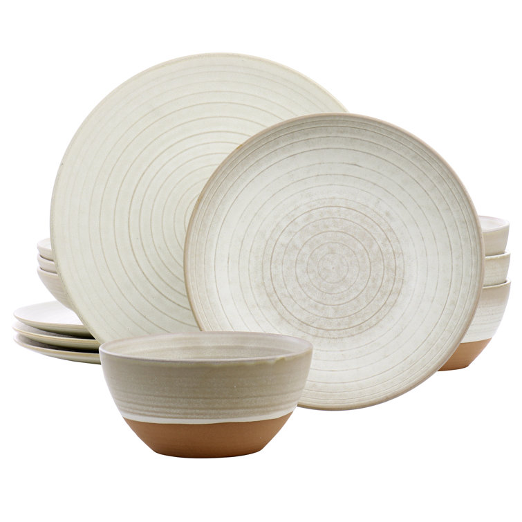 Gibson Elite 12 Piece Dreamweaver Round Earthenware Dinnerware Set ...