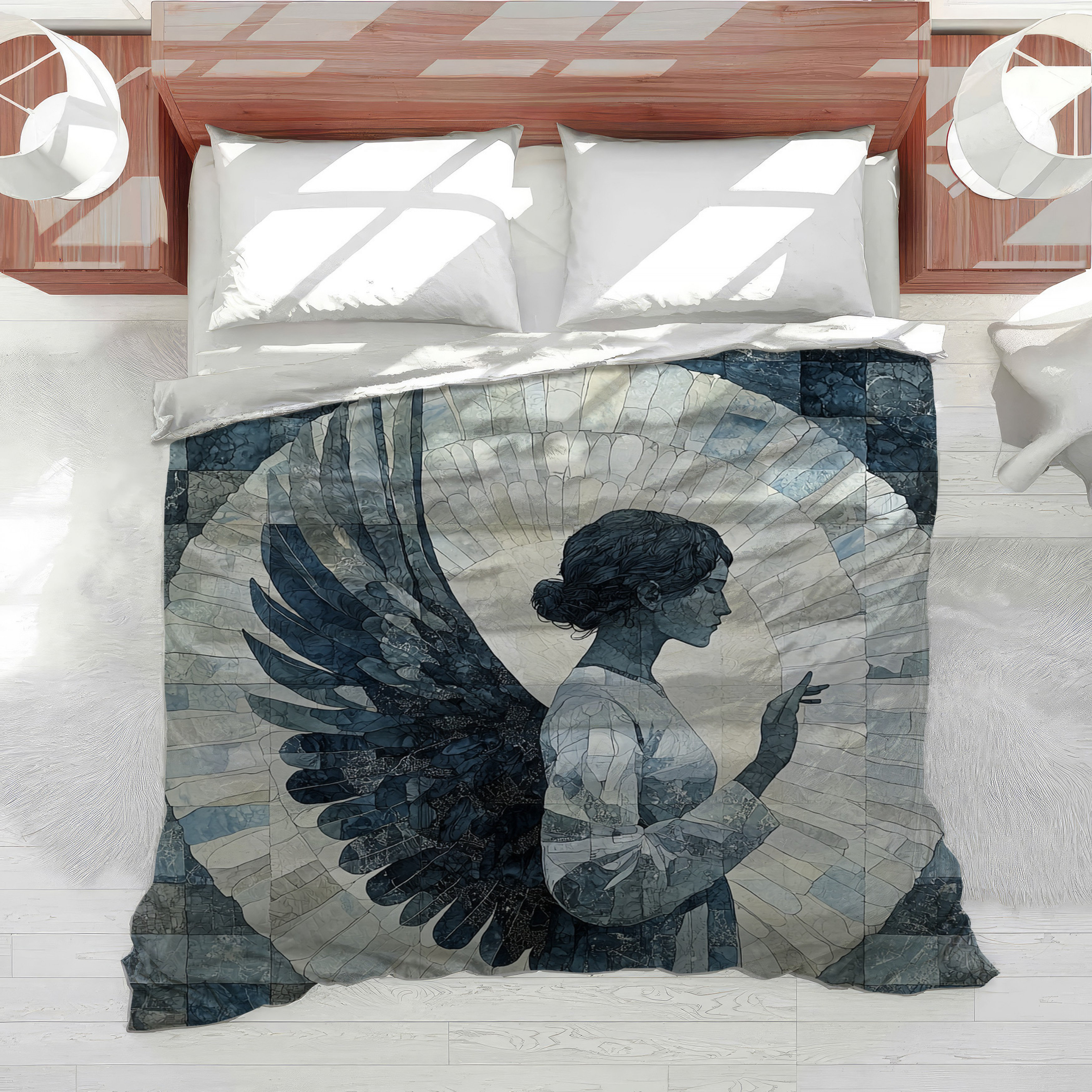 VisionDecor Guardian Angel Bedding Figure Duvet Cover Gothic | Wayfair