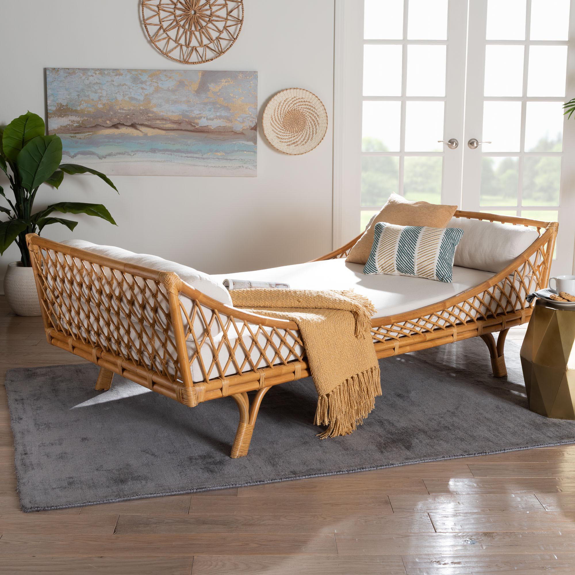 Bayou Breeze Bali & Pari Akemi Handwoven Natural Rattan Daybed With ...