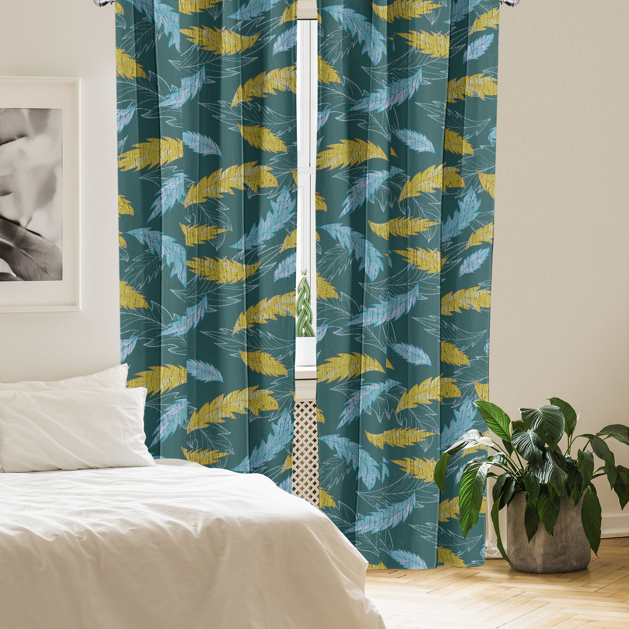 East Urban Home Aliane East Urban Home Tropical Curtains Modern ...