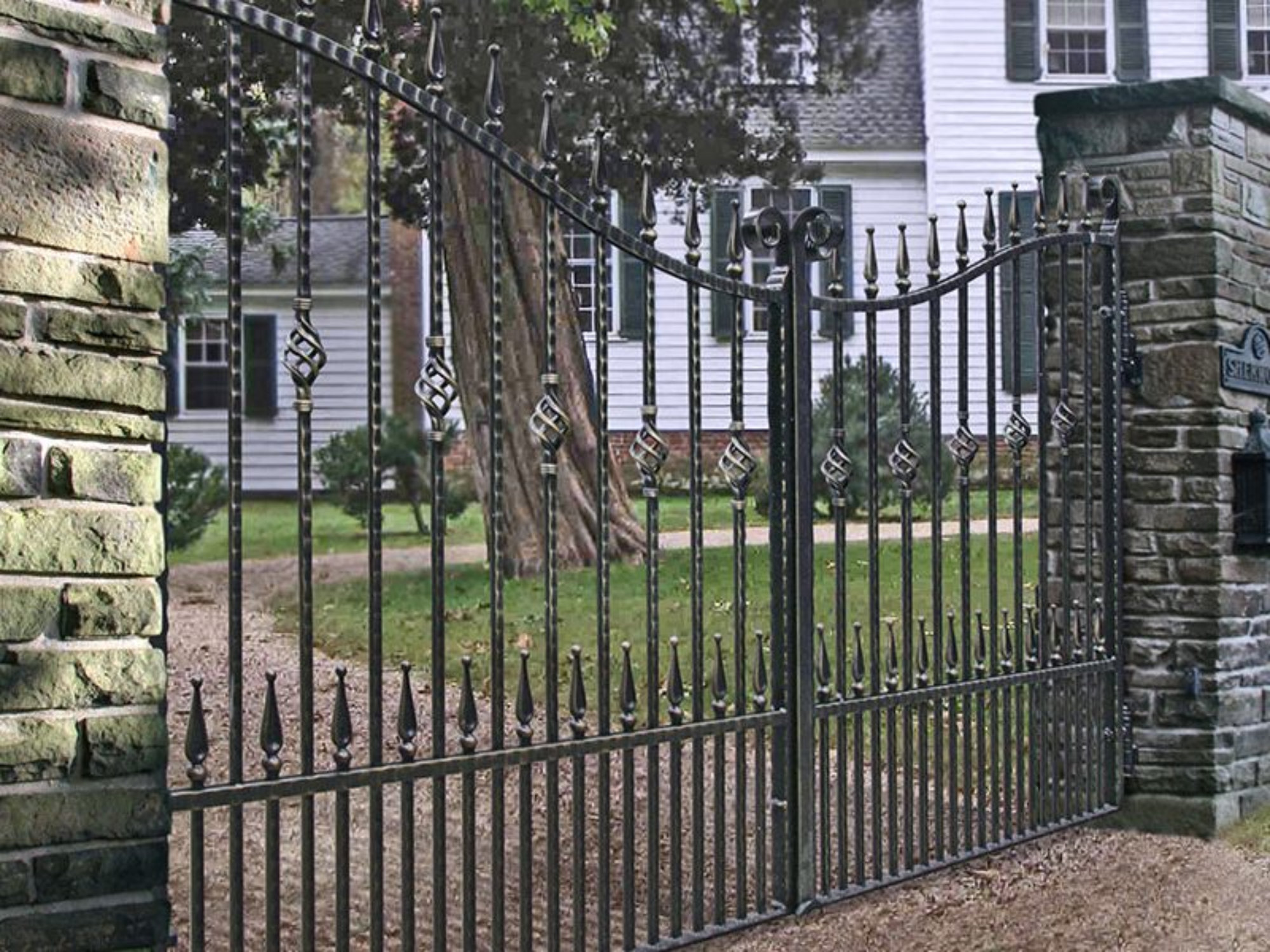 TAIMCO Salisbury Wrought Iron Gates – Dual Swing Driveway Gate ...