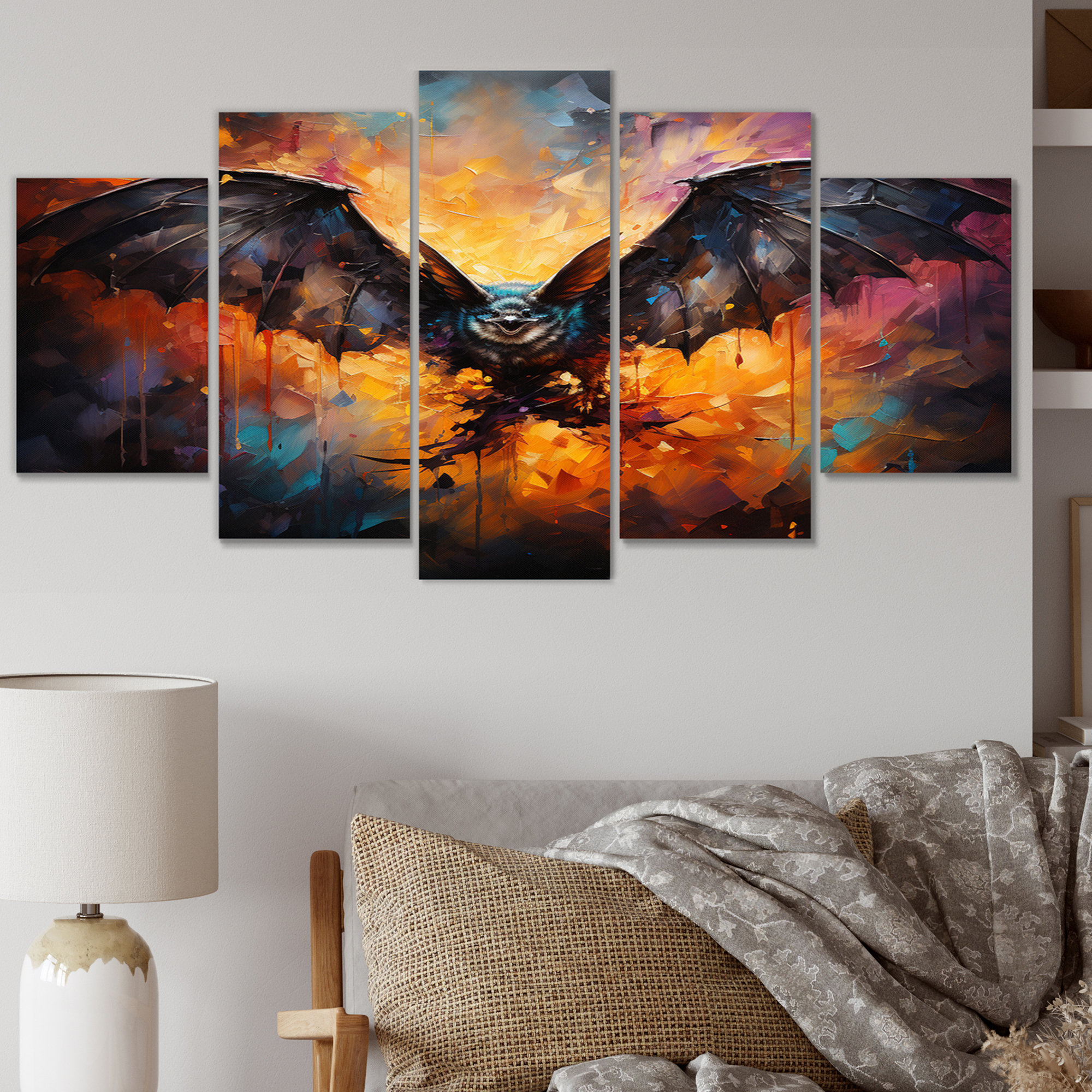 Red Barrel Studio® Bat Nocturnal Wings Collage - Animals Wall Art ...