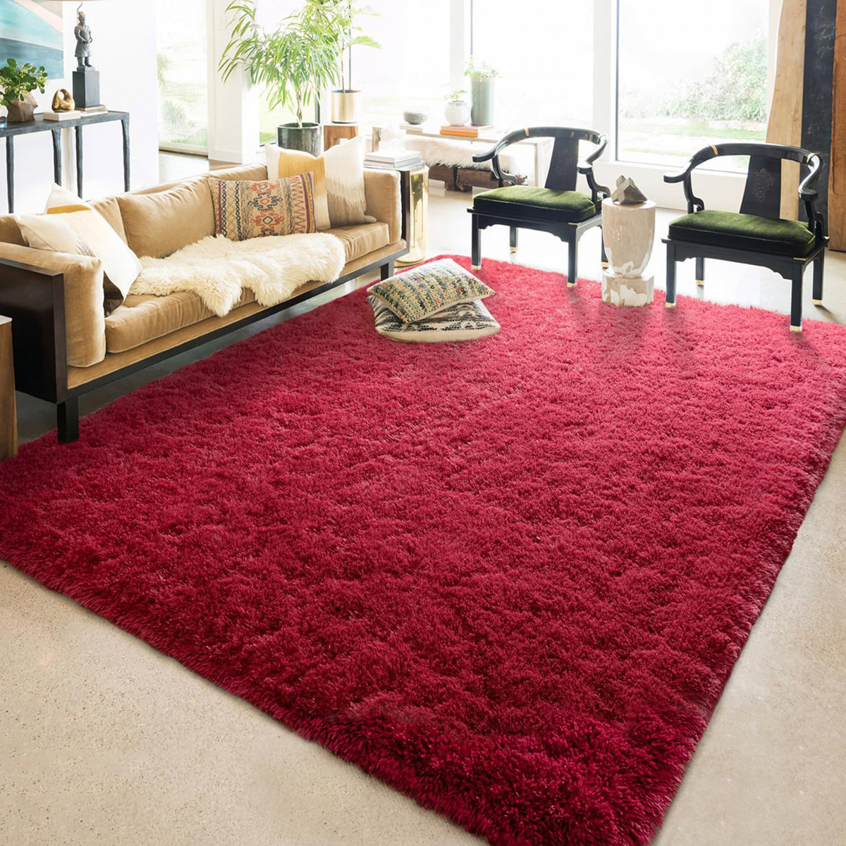 Mercer41 Rectangle Annaliya Commercial Use Area Rug with Non-Slip ...