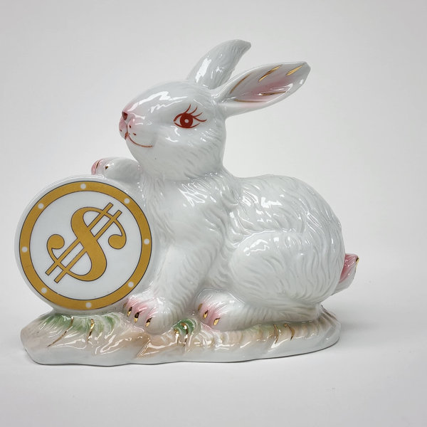 The Holiday Aisle® Decorative Rabbit with Coin Figurine, Collectible ...