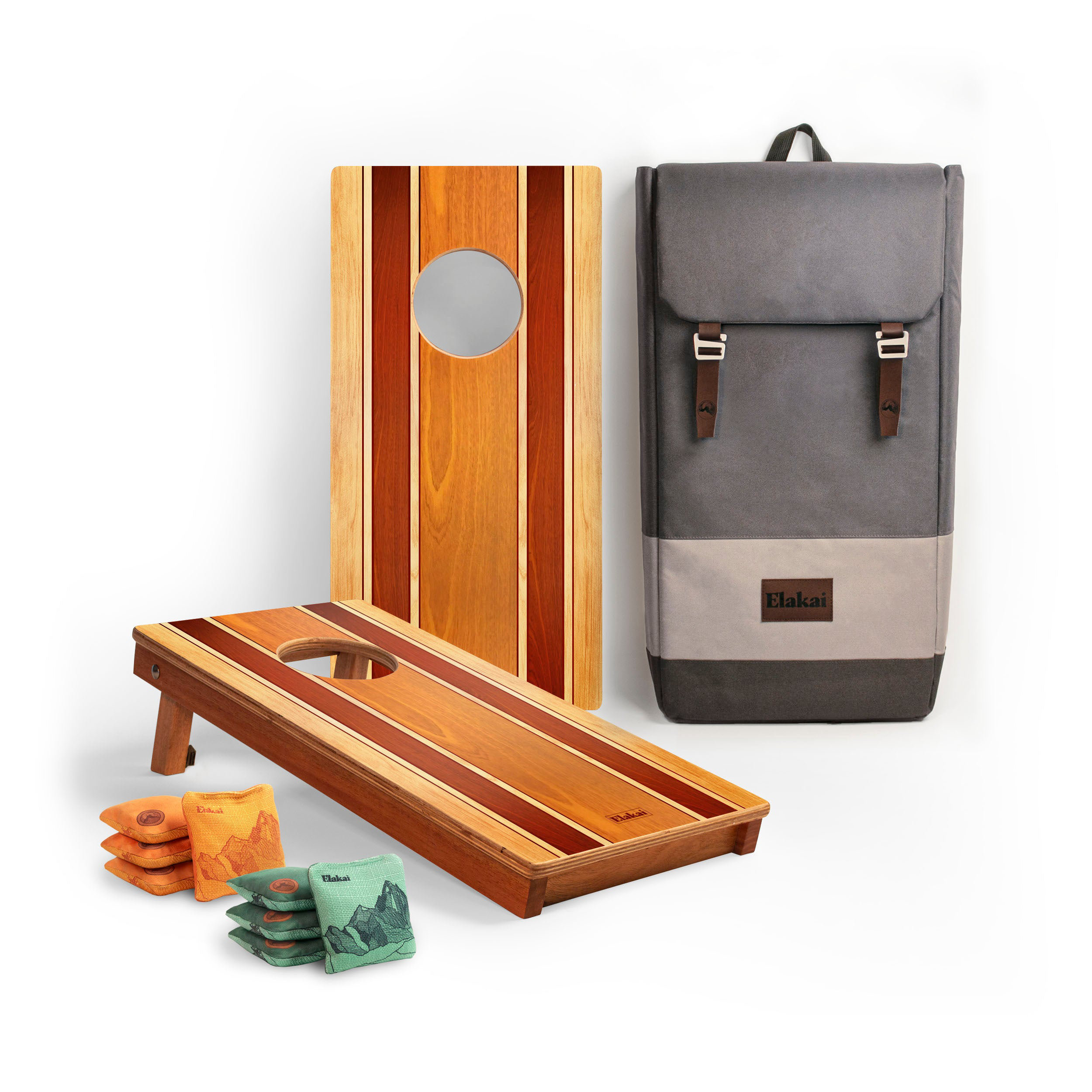 Elakai 1ft x 2ft Classic Woody Compact Travel Cornhole Board Set ...