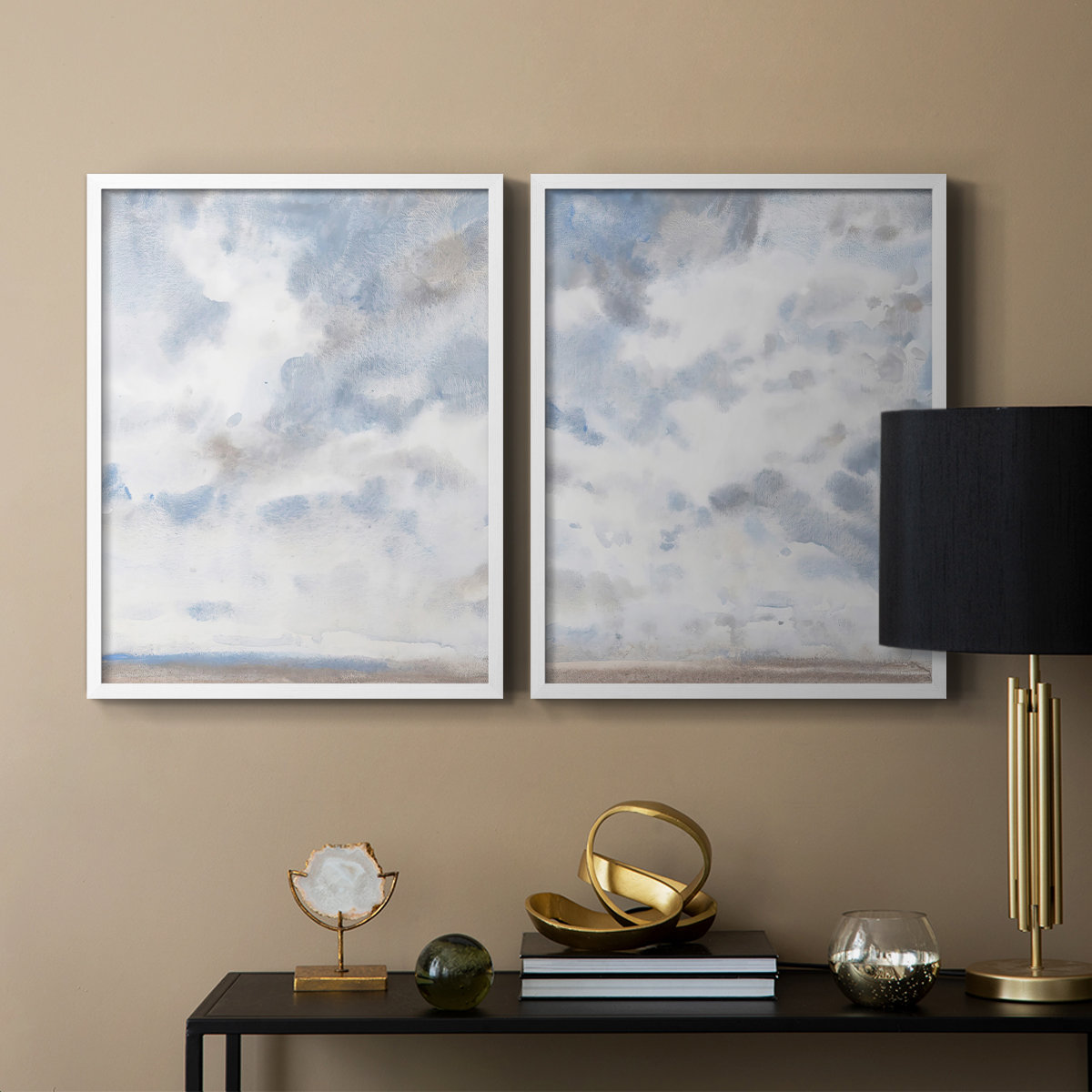Wrought Studio™ Sky Blue III -Premium Framed Print -Ready to Hang - No Nails Required - No Nails ...