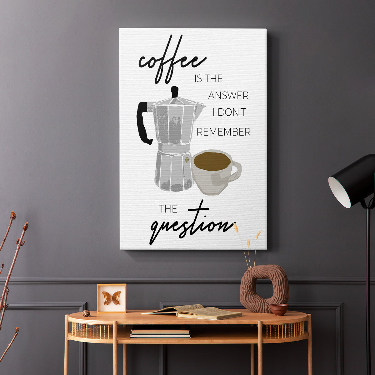 Lark Manor™ Coffee is the Answer -Gallery Wrapped Cavas | Wayfair