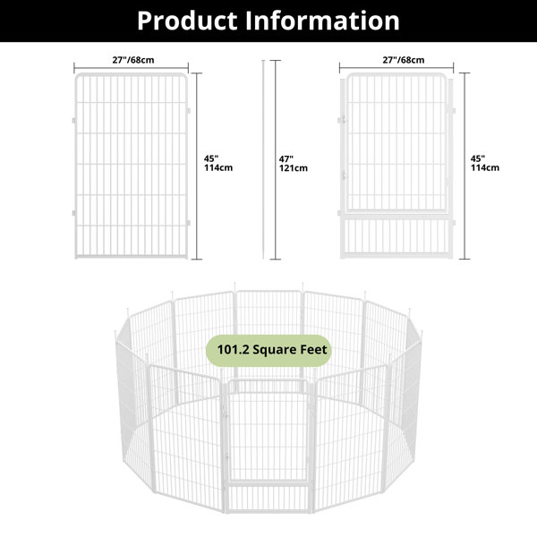Cozy Castle (12 Fence Panels) No Dig Easy Install Metal Fence ...