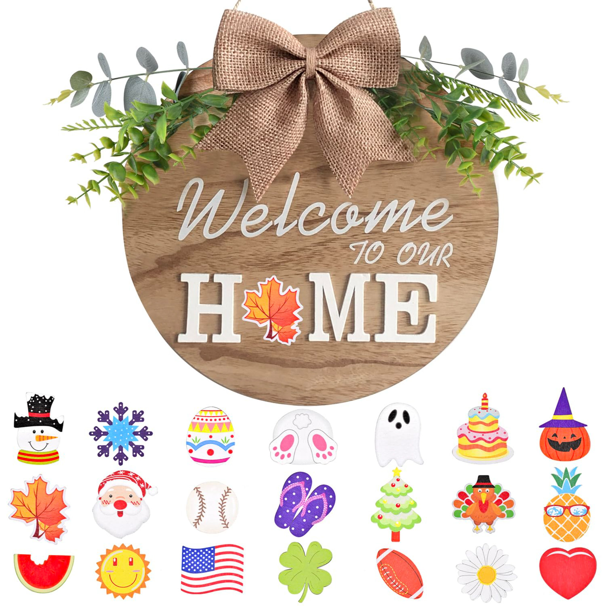 The Holiday Aisle® Interchangeable Welcome Home Sign - 21 Changeable ...