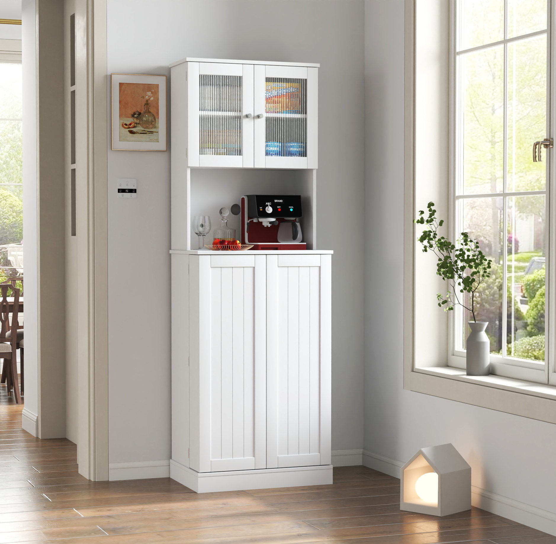Latitude Run® Garde-manger, armoire de rangement haute avec support ...