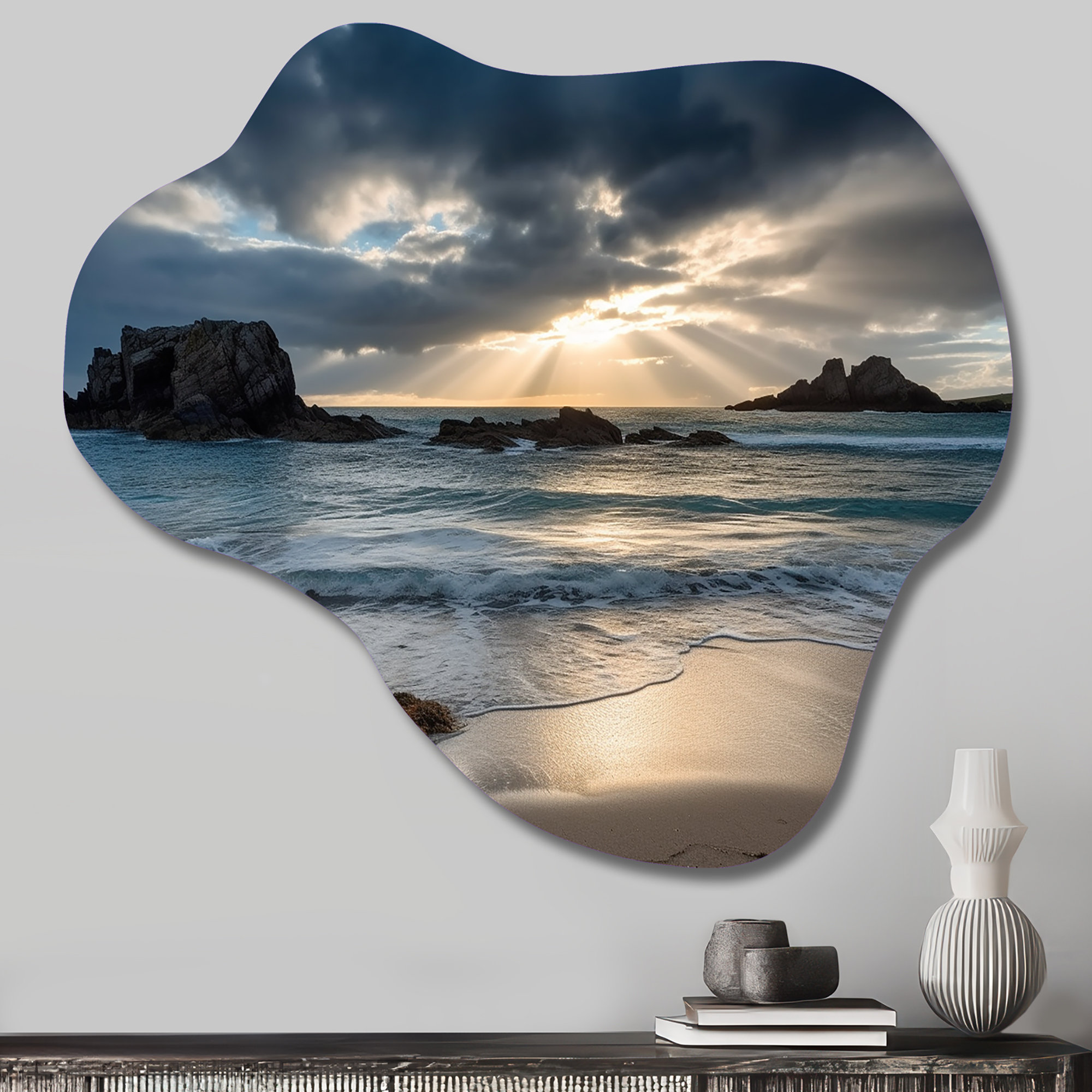 Beachcrest Home Beautiful Porthcothan Bay I - Modern Beach Cloud Shape ...