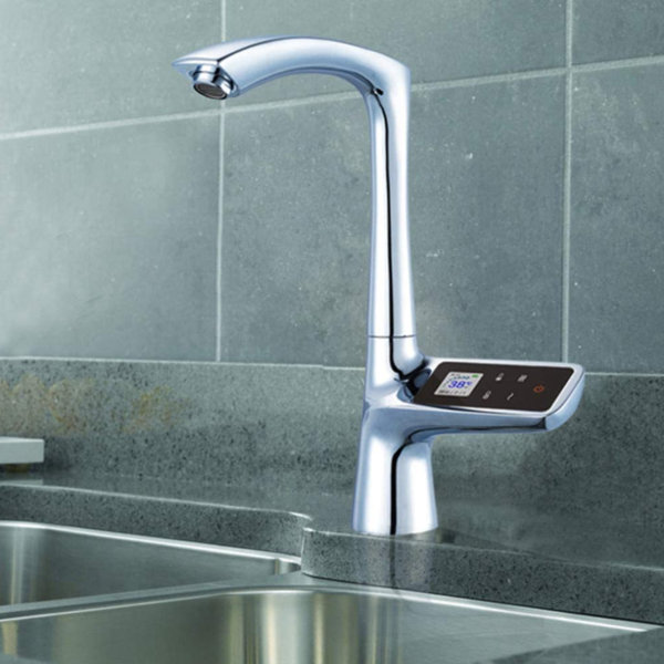 FontanaShowers Alea Digital Luxury Display Kitchen Sink Faucet ...