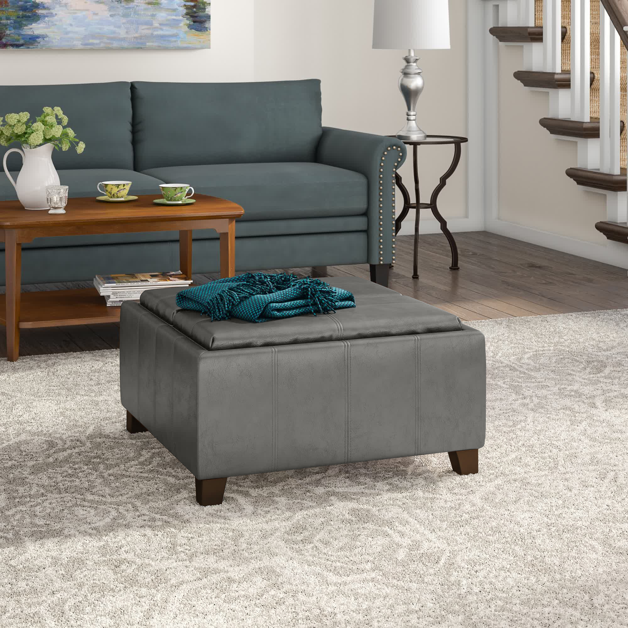 Red Barrel Studio Danvers 29" Wide Square Cocktail Ottoman with Storage ...