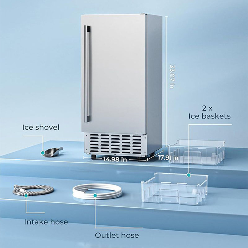 Simzlife 66lbs Daily Production Nugget Clear Ice Freestanding/built-in ...
