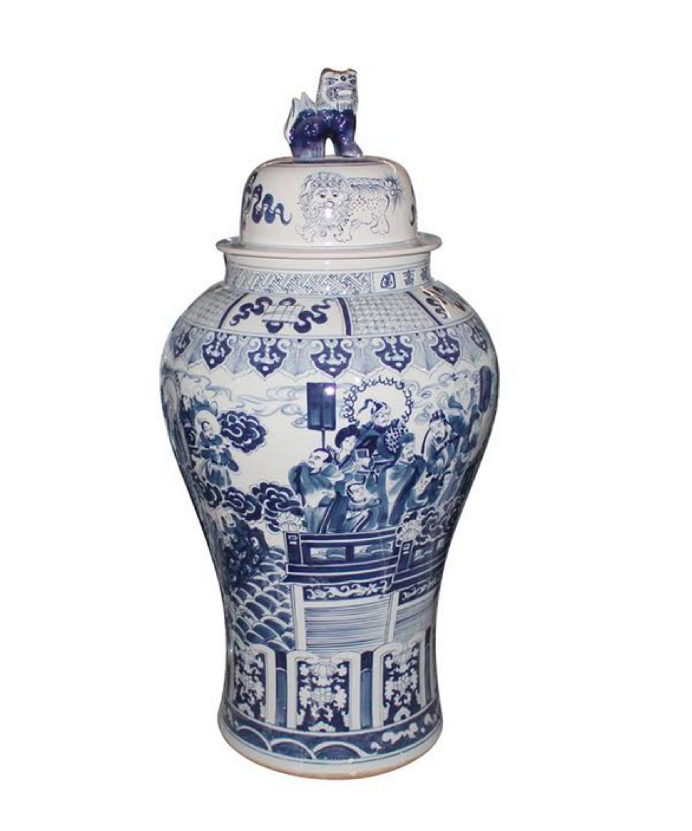 The Enchanted Home Blue And White 47'' Porcelain China Jar | Perigold