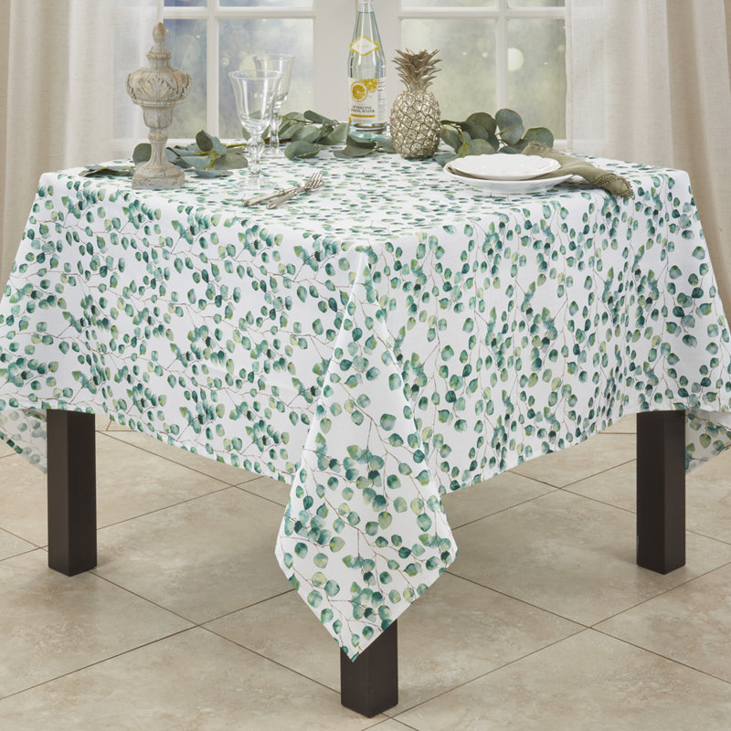Lark Manor™ Green Eucalyptus Leaf Tablecloth 70 X 70 Inch | Wayfair