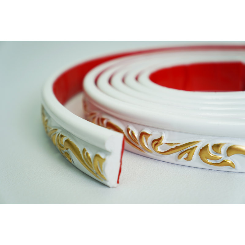 Colamo Gilded Crown White 16.4ft x1.02in x 0.28in Peel and Stick ...