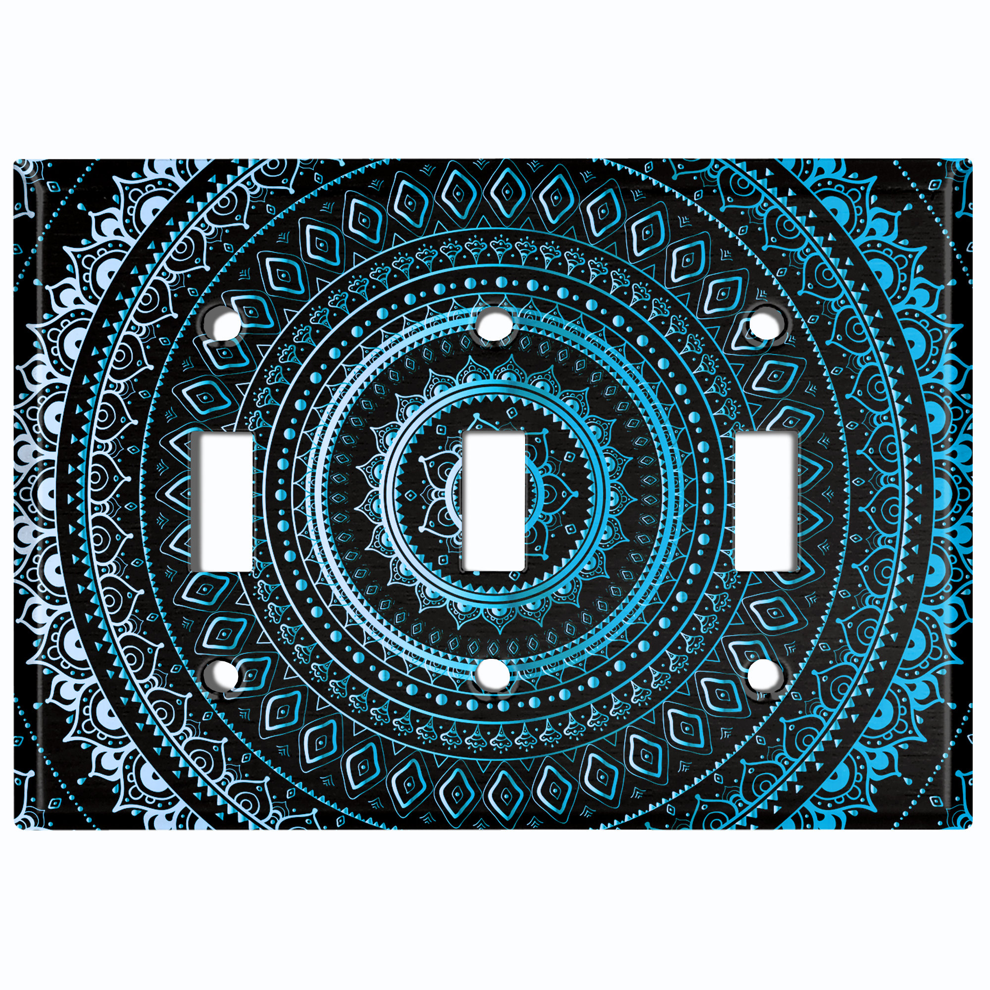 WorldAcc Mandala Circle 3-Gang Toggle Light Switch Wall Plate | Wayfair