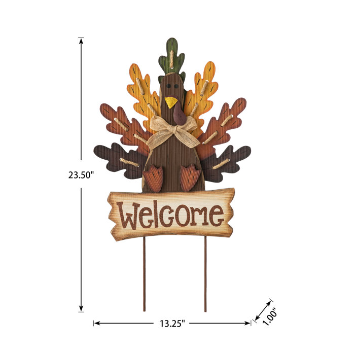Glitzhome Welcome Turkey Sign & Reviews | Wayfair