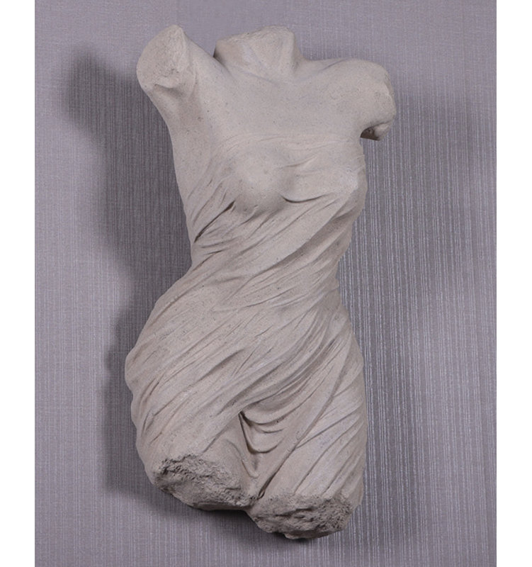 Bloomsbury Market Female Stone Torso Wall Decor Statue | Wayfair
