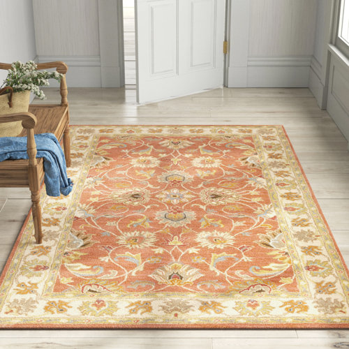 Birch Lane™ Arden Handmade Wool Orange Rug & Reviews | Wayfair